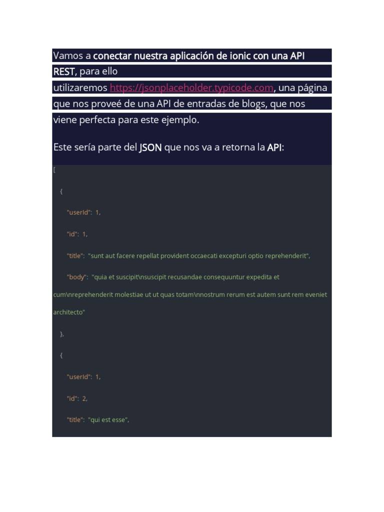 Ejemplo - Consumo de Una API en Ionic | PDF | Protocolos de capa de aplicación | Estándares de ...
