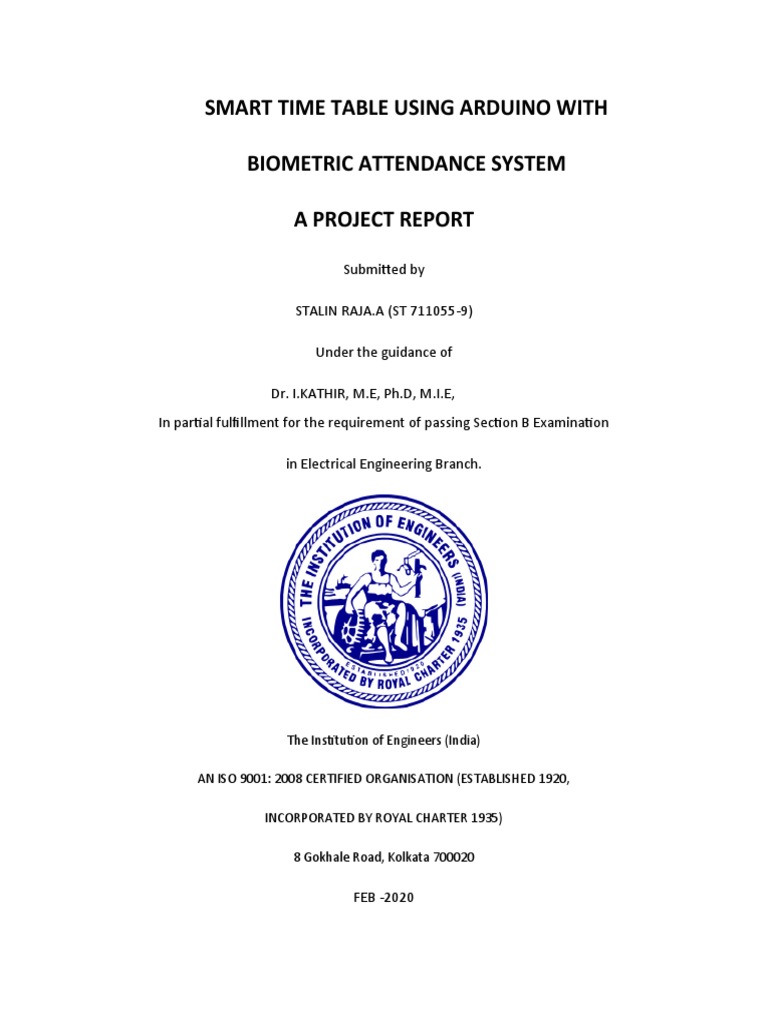 Smart Time Table Using Arduino With Biometric Attendance System A ...