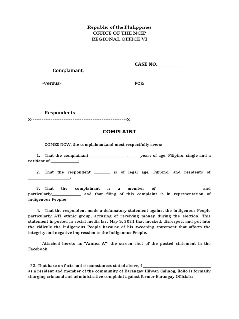 Complainant, - Versus-: CASE NO. | PDF | Justice | Crime & Violence