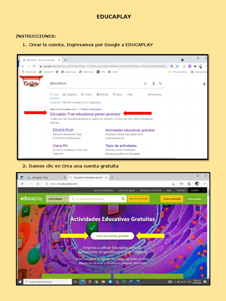Instructivo Educaplay-Sopa de Letras | PDF