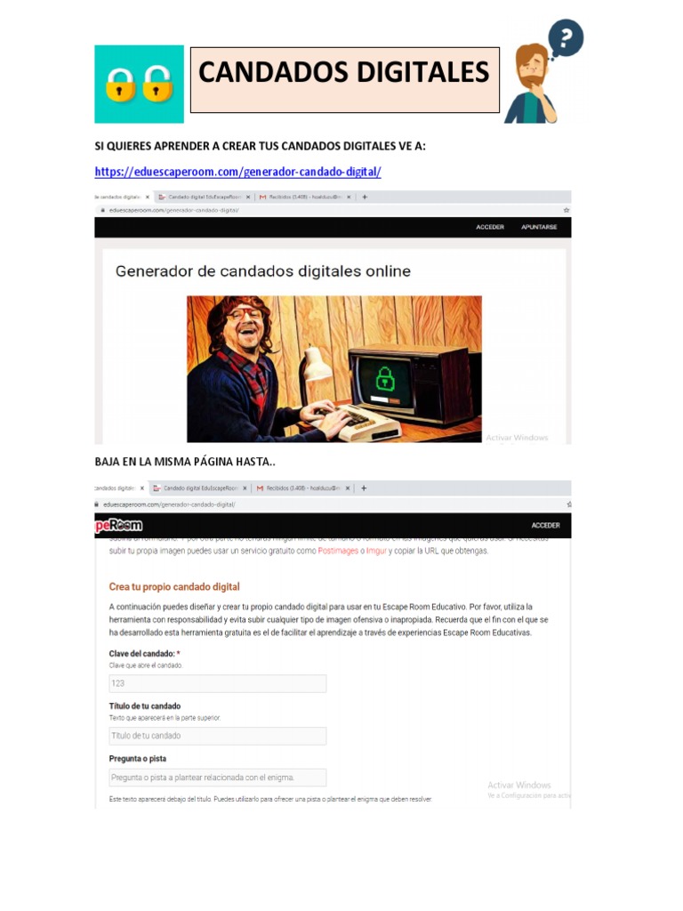 Instructivo para Crear Candados Digitales | PDF