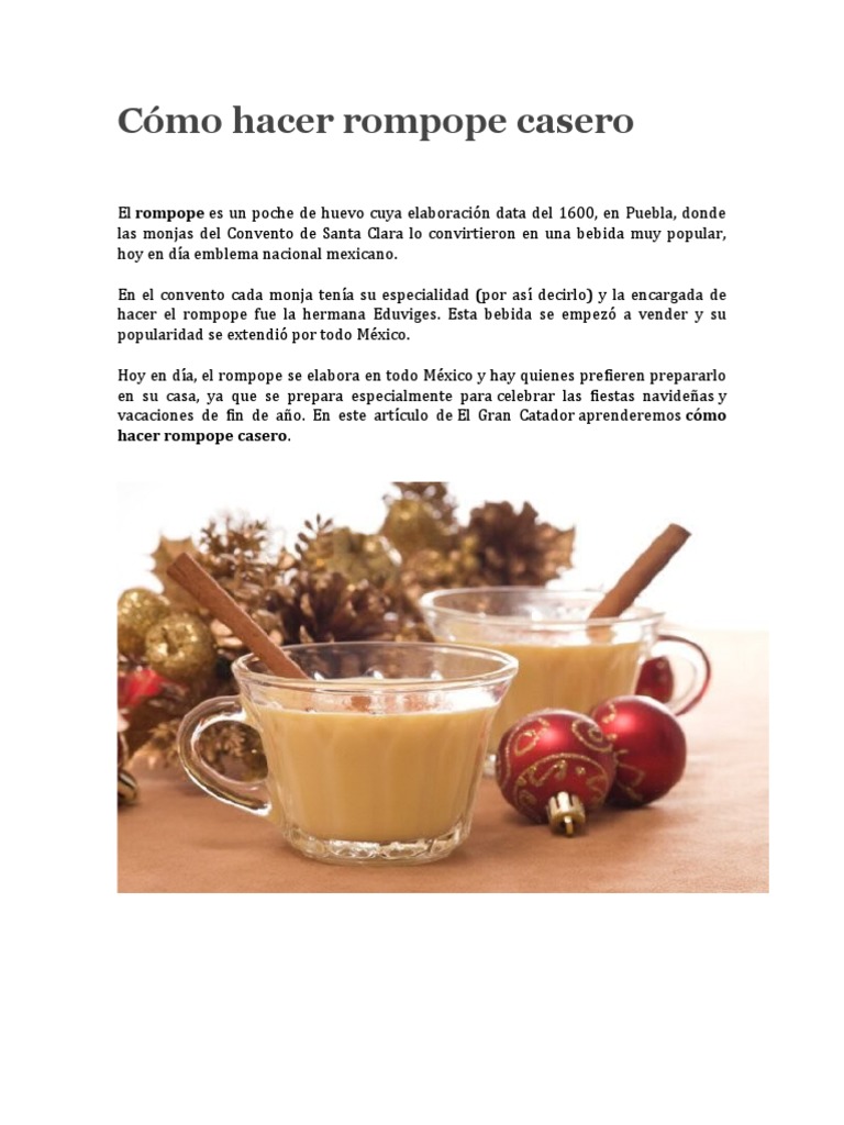 Cómo Hacer Rompope Casero | PDF