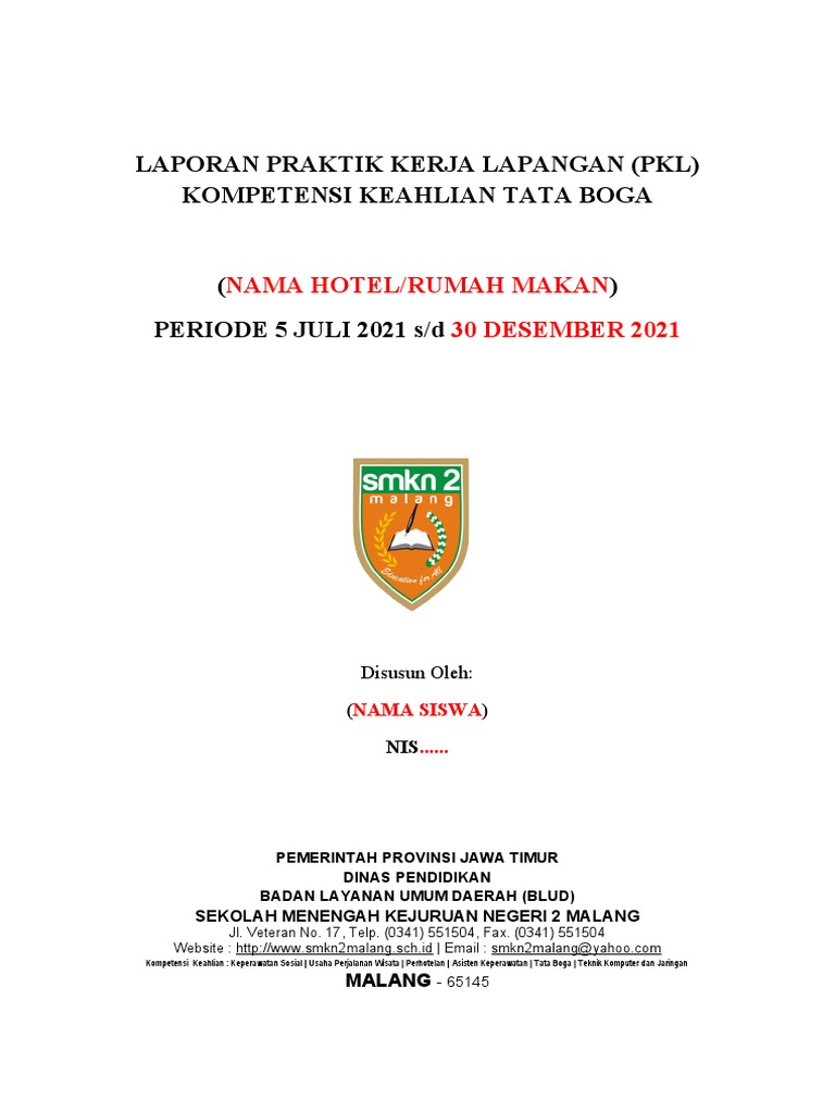 Laporan PKL Tata Boga | PDF