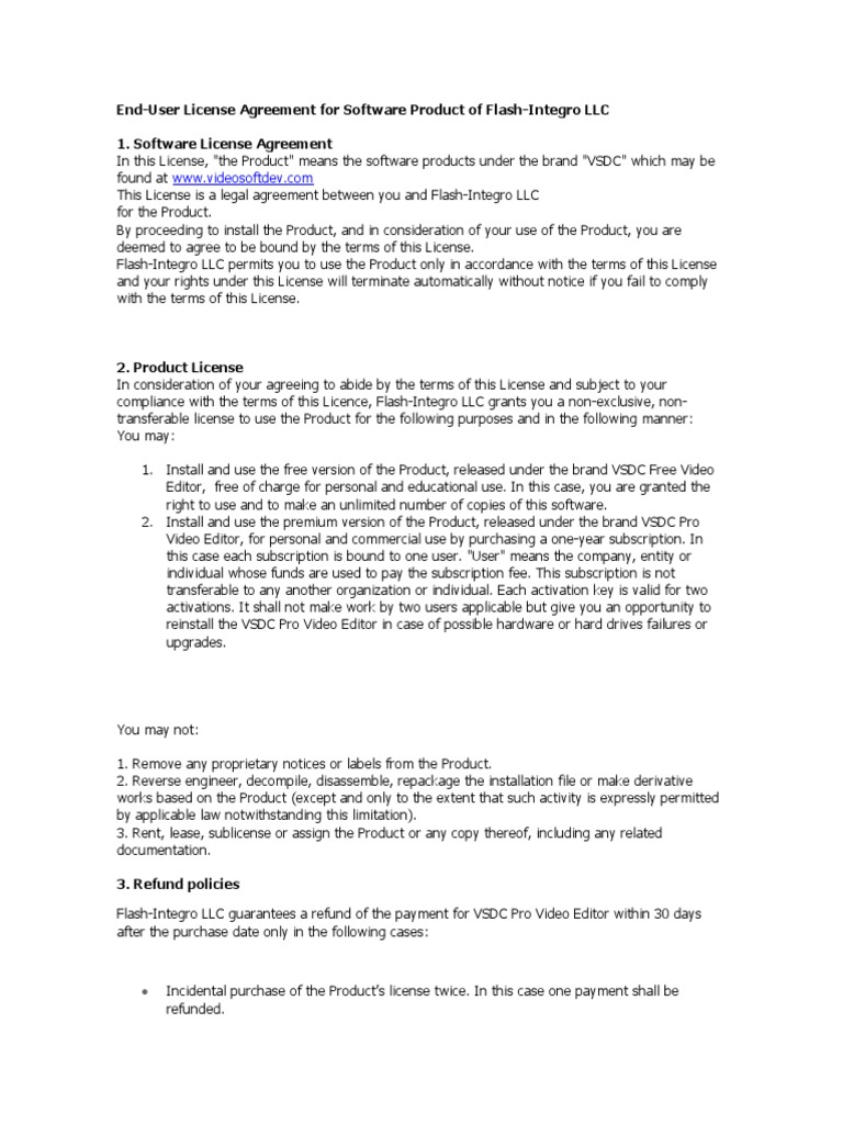 VSDC Free Video Editor | PDF | License | Implied Warranty