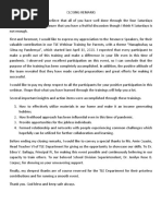 Letter To The Readers (Narrative Report) Work Immersion | PDF | Applied ...