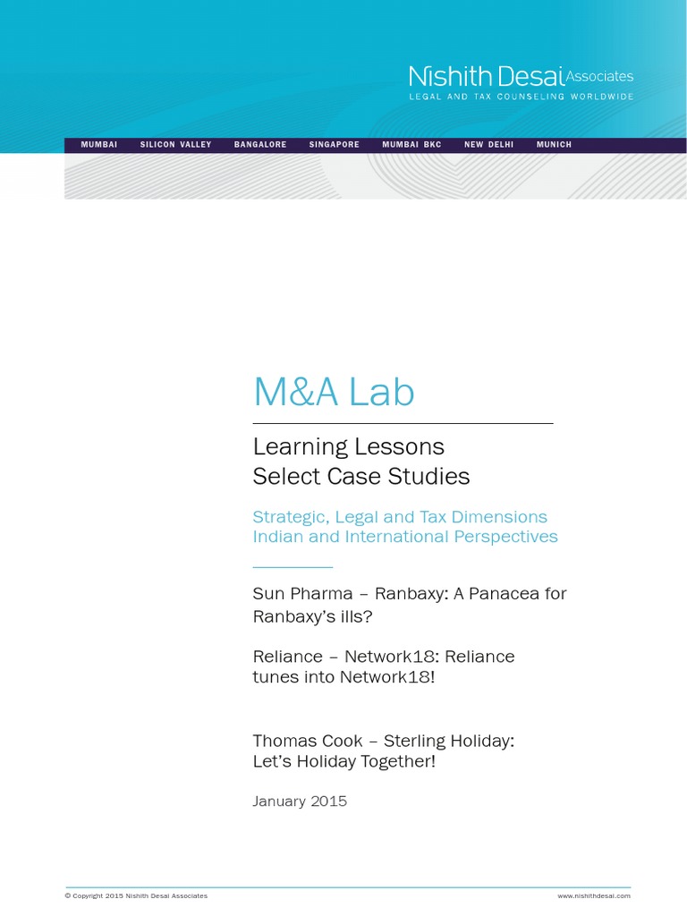 M A Lab Compilation 2015 | PDF | Mergers And Acquisitions | Business