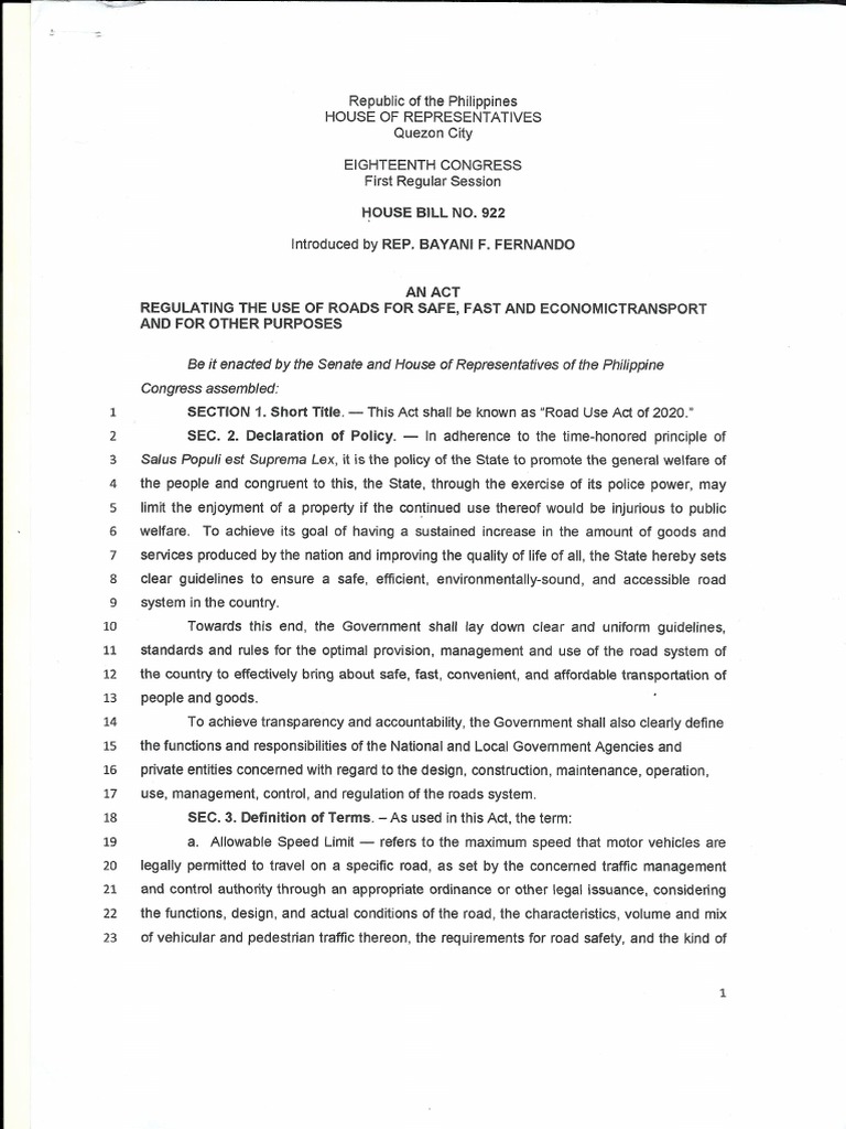 House Bill No. 922 | PDF