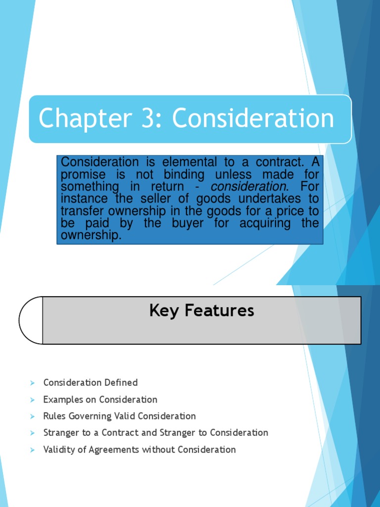 Unit 3, Session3 - Consideration | PDF | Consideration | Assignment (Law)
