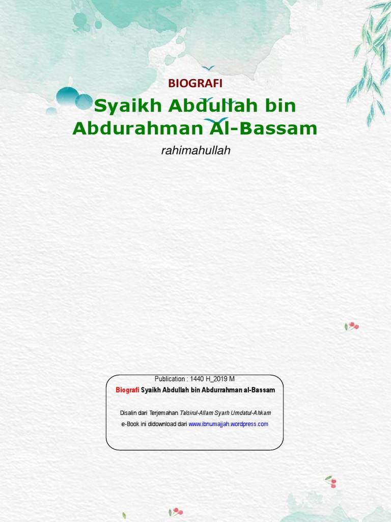 Biografi Syaikh Abdullah Al-Bassam | PDF