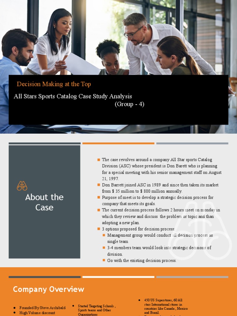 Decision Making at The Top: All Stars Sports Catalog Case Study Analysis (Group - 4) | PDF ...