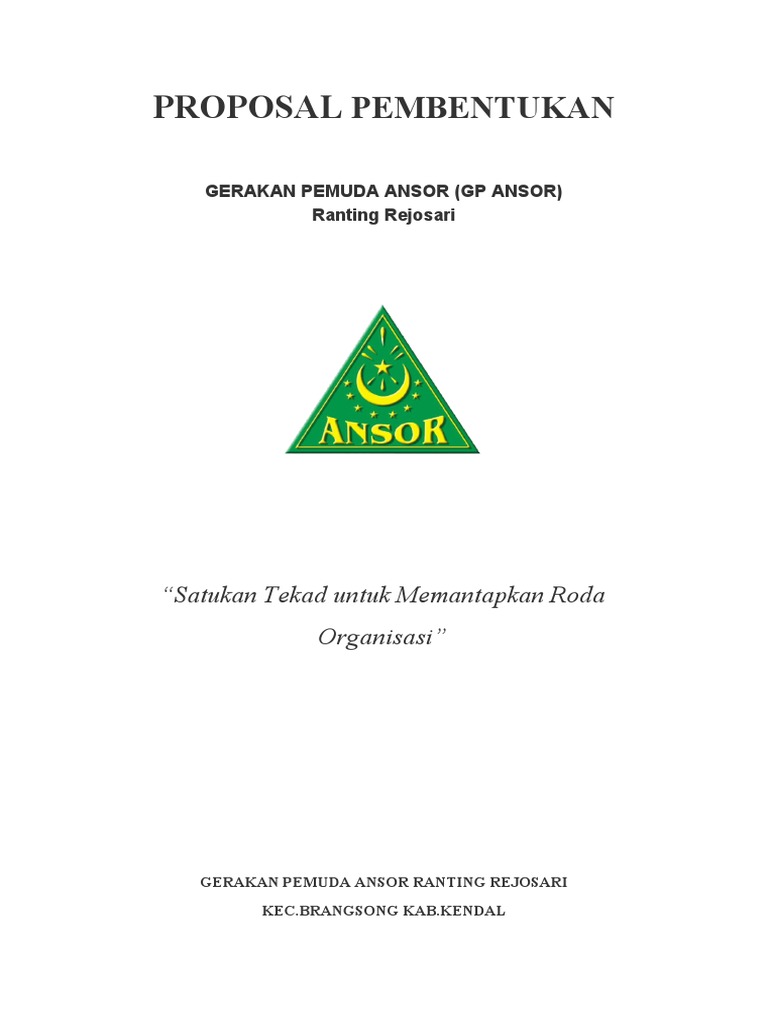 Proposal GP Ansor Rejosari | PDF