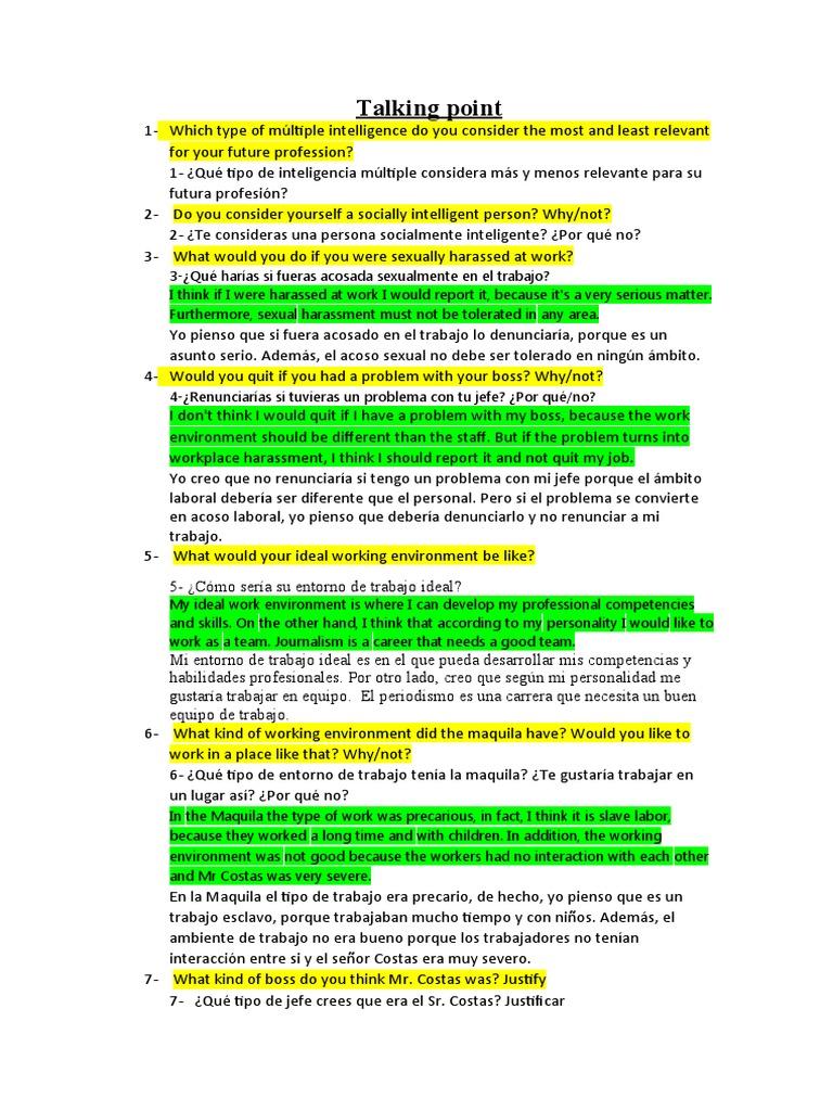 Talking Point 2 | PDF