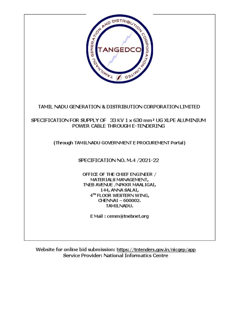 M4 (Tangedco) | PDF | Value Added Tax | Specification (Technical Standard)