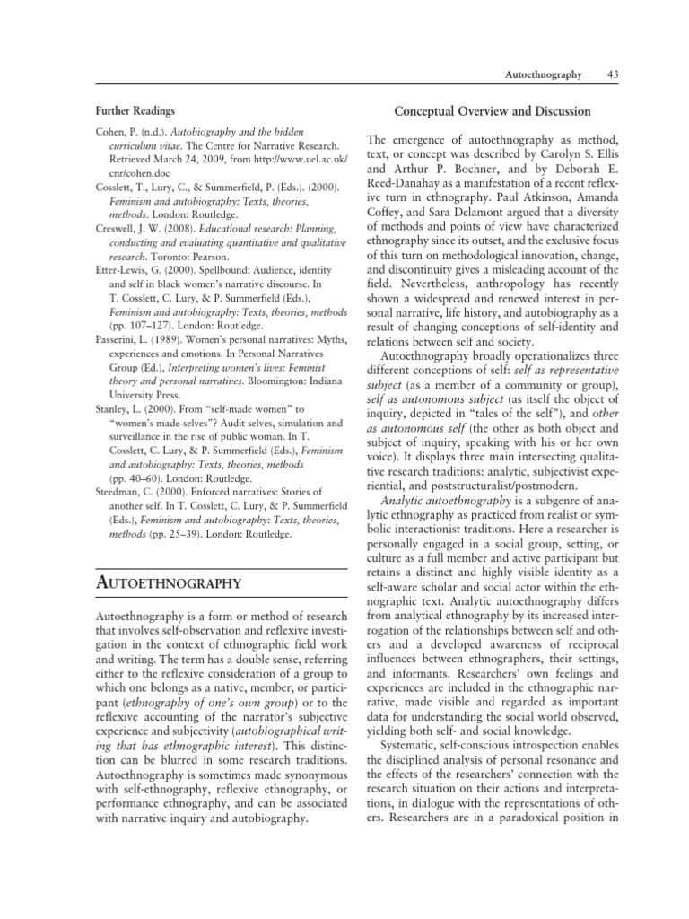 Autoethnography Dr. Albert J. Mills, Gabrielle Durepos, Elden Wiebe ...
