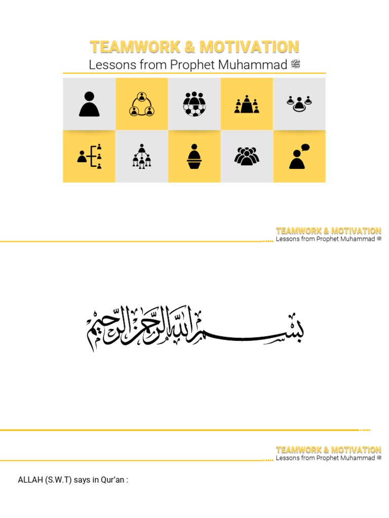 Teamwork & Motivation Prophet | PDF | Hadith | Islamic Texts