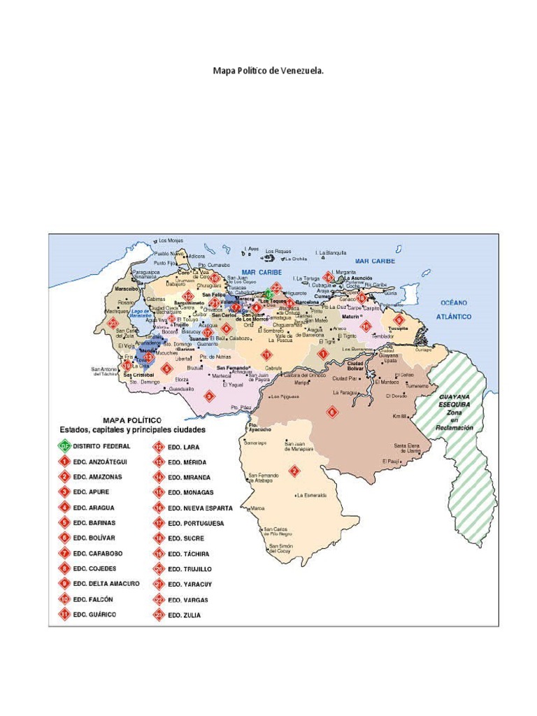 Mapa Político de Venezuela | PDF