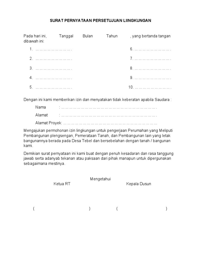 Izin Lingkungan Setempat | PDF