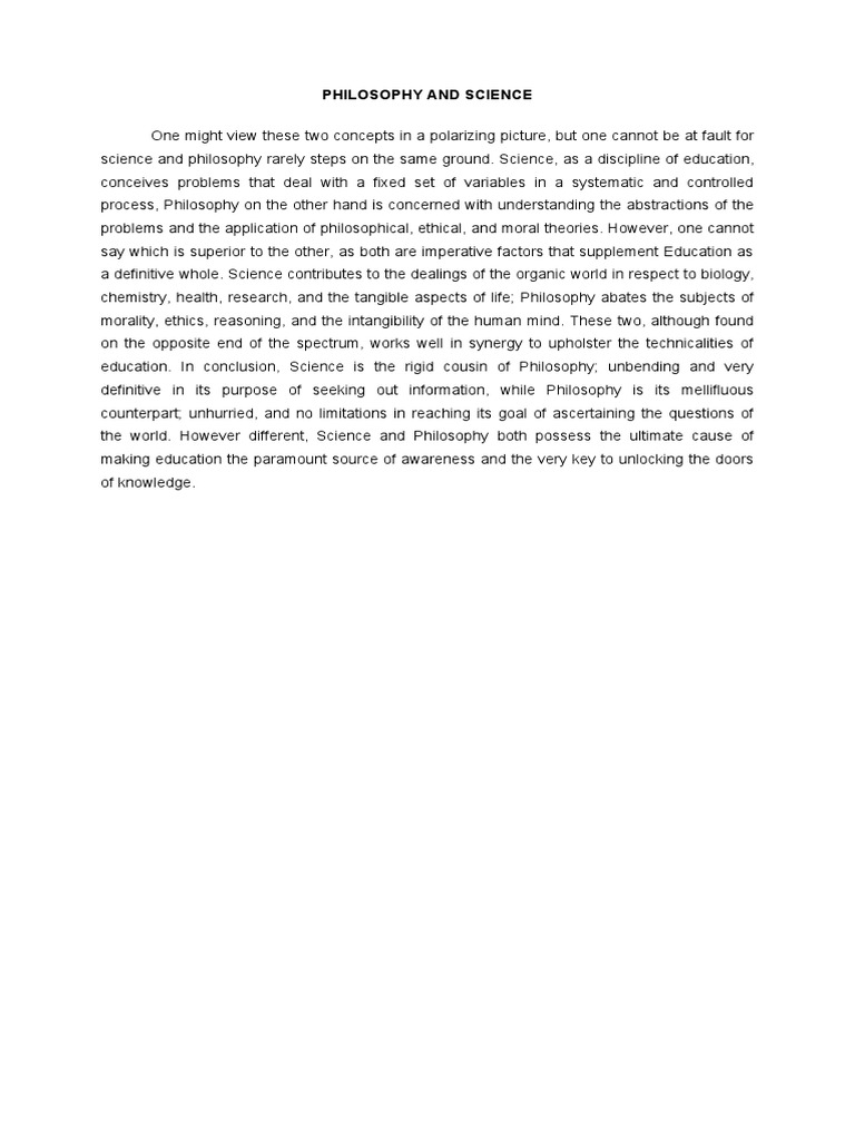 Reflection Paper - Philosophy and Science | PDF