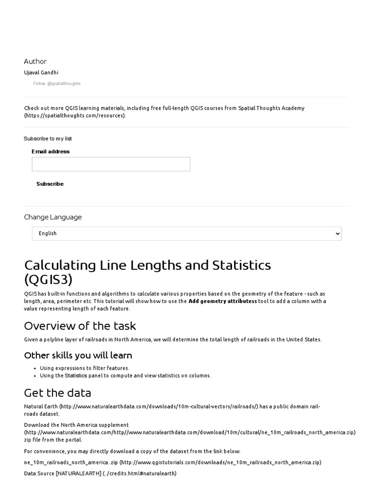 Calculating Line Lengths and Statistics (QGIS3) - QGIS Tutorials and Tips | Latitude | Longitude