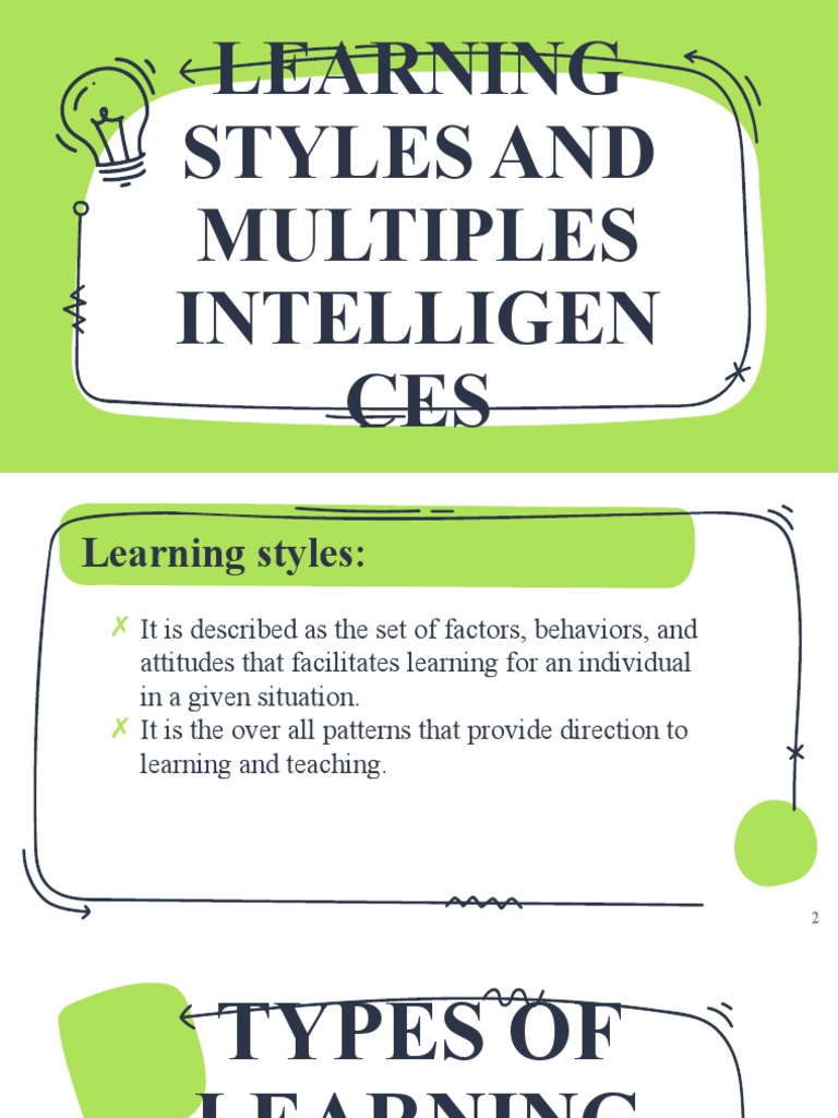 Learning Styles and Multiples Intelligen CES | PDF | Intelligence ...
