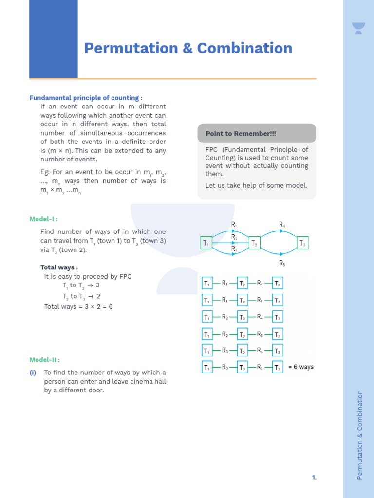 Permutation And Combination Fundamental Principle Of Counting Pdf Vertex Geometry Triangle