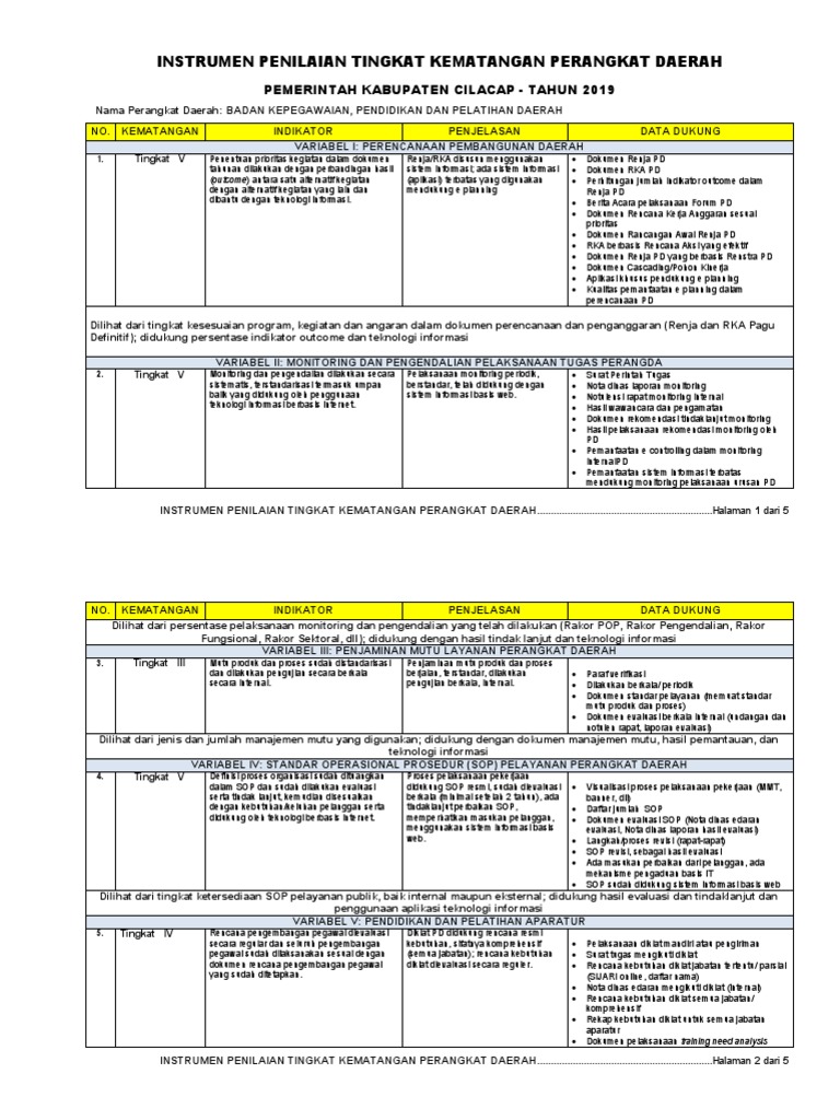Isian Instrumen Penilaian | PDF