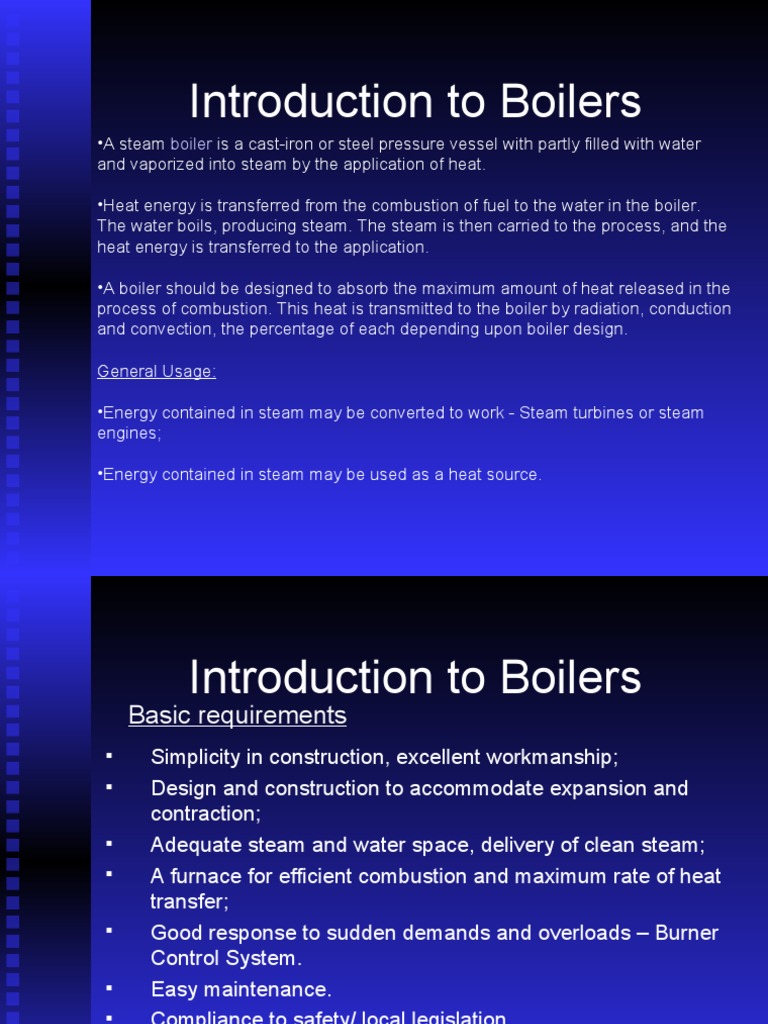Introduction To Boilers | PDF | Boiler | Thermodynamic Properties