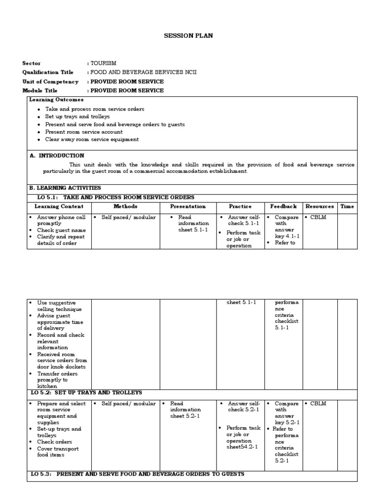 Session Plan Lo5 | PDF | Behavior Modification | Learning
