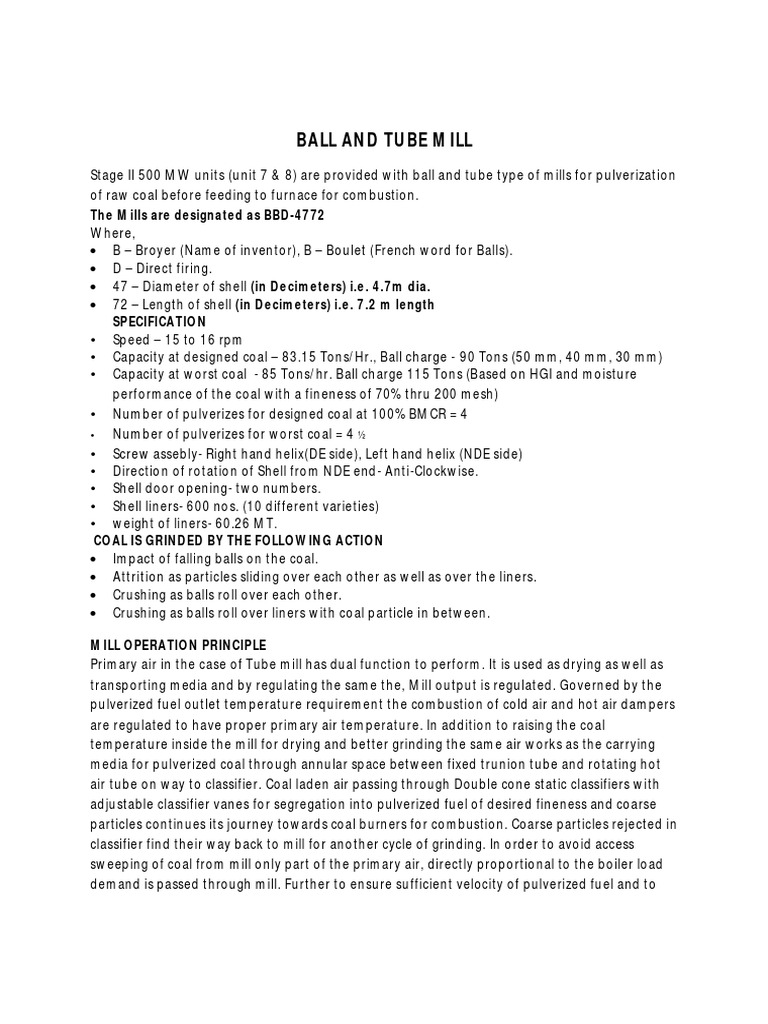 Ball & Tube Mill Manual 1 | PDF | Mechanical Engineering | Energy ...