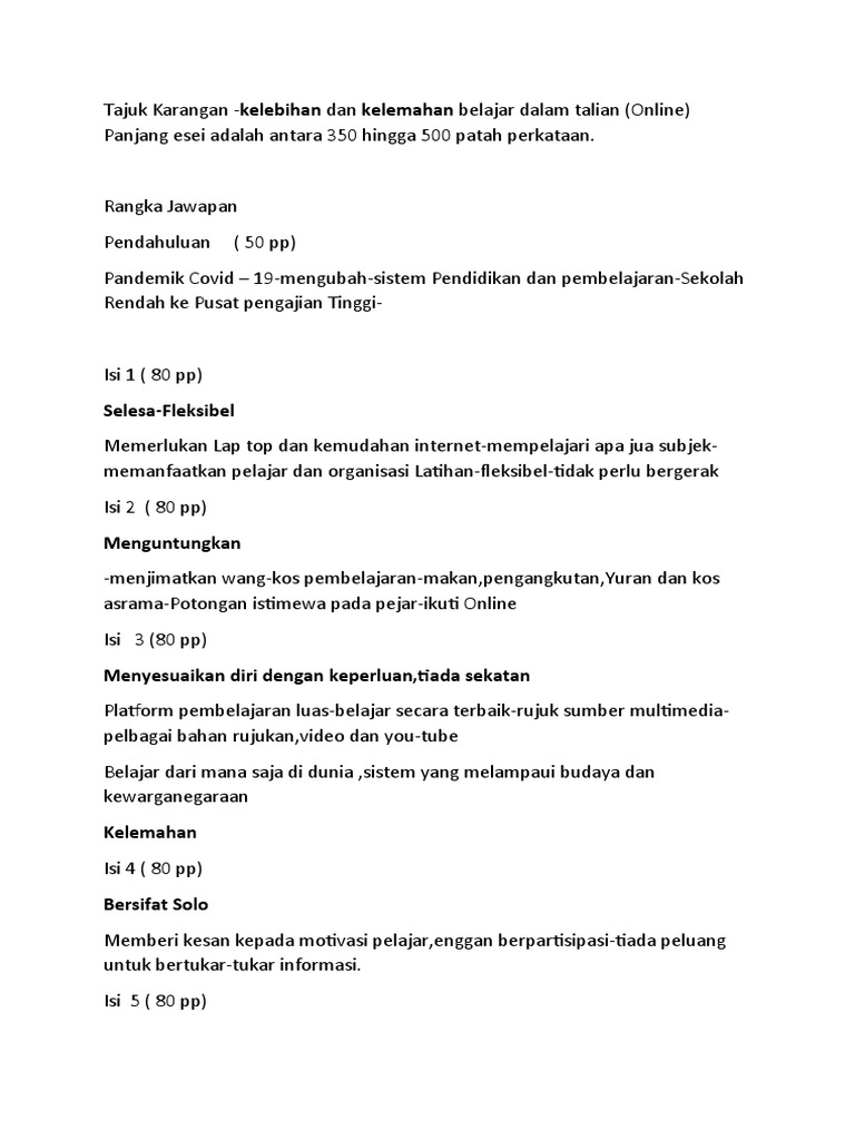 Kelebihan & Kelemahan Belajar Online | PDF