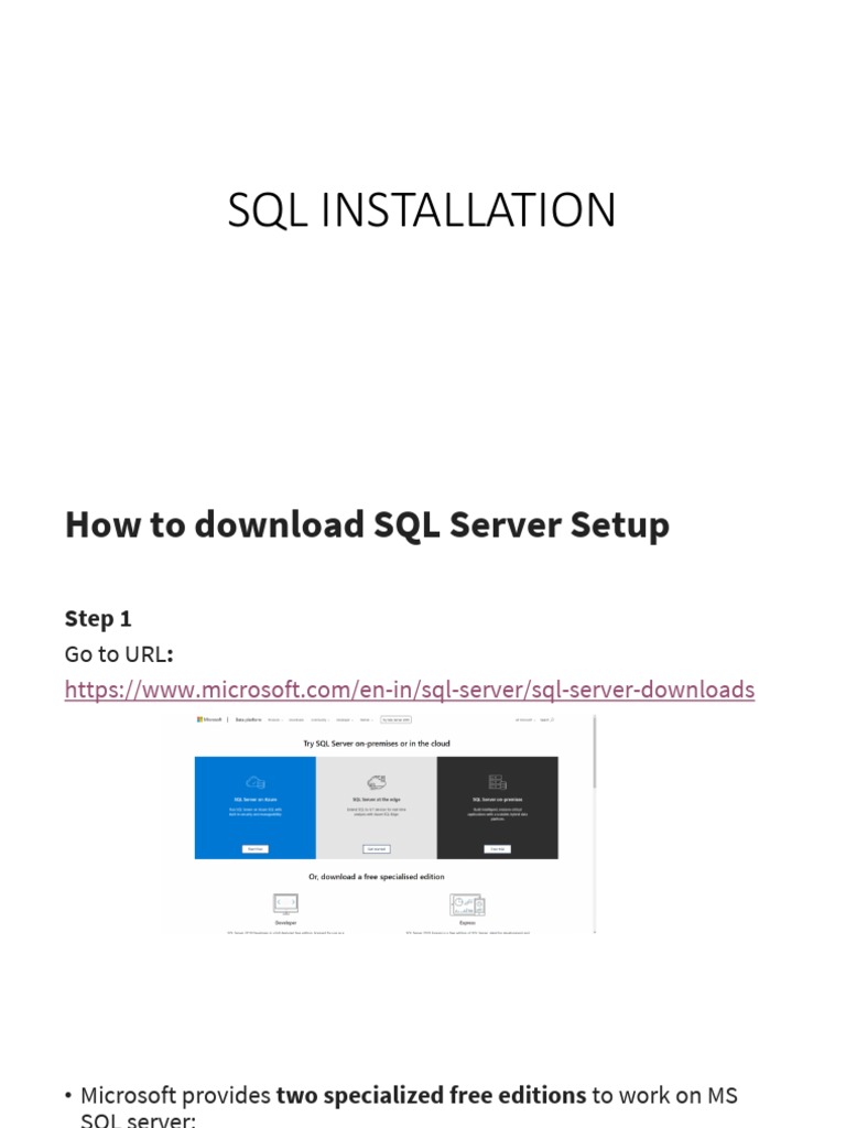 SQL Installation | PDF | Microsoft Sql Server | Software Development