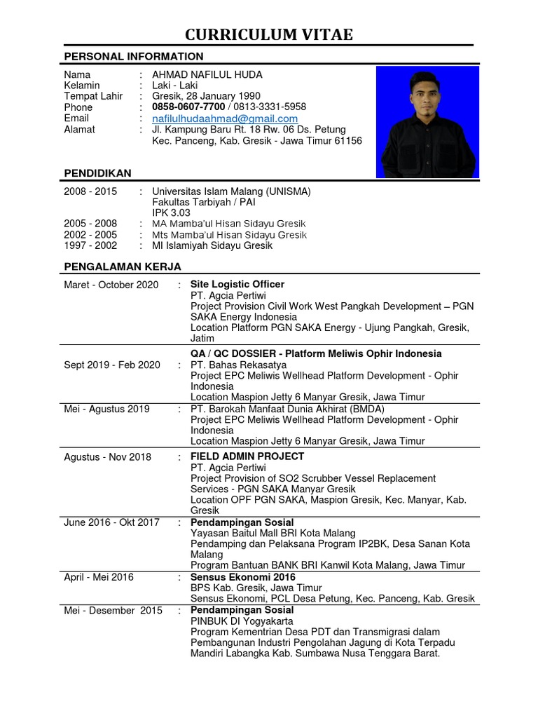 CV - Ahmad Nafilul Huda | PDF