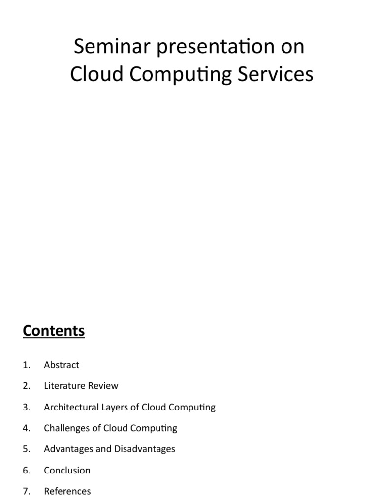 Cloud Seminar Report | PDF | Cloud Computing | Platform As A Service