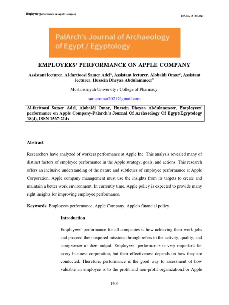 Analyzing Employee Performance at Apple | PDF | Apple Inc. | Employment