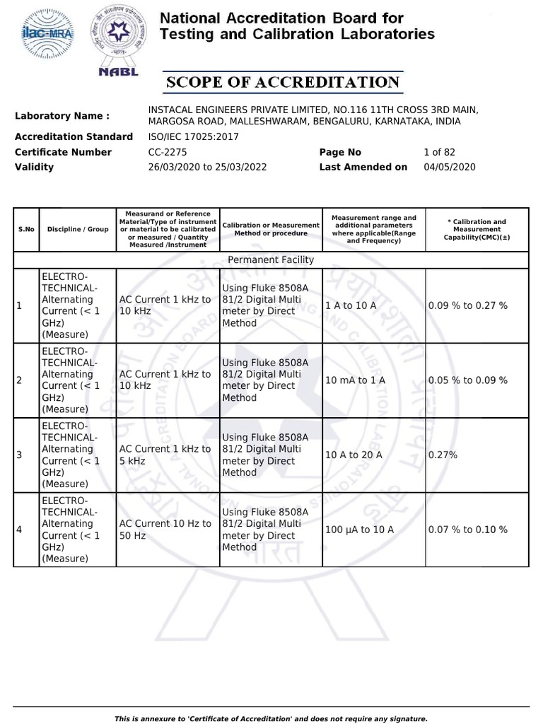 Instacal | PDF | Alternating Current | Calibration