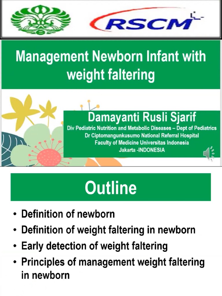 Management of Newborn Infants With Weight Faltering | PDF