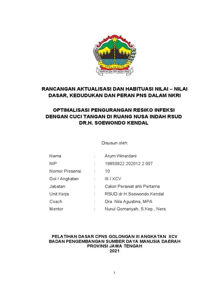 Optimalisasi Cuci Tangan di RSUD Kendal | PDF | Karier & Perkembangan ...