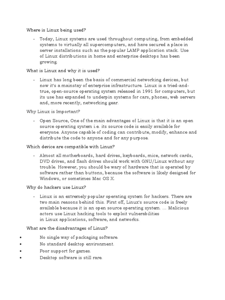 Where Is Linux Being Used | PDF | Linux | Operating System