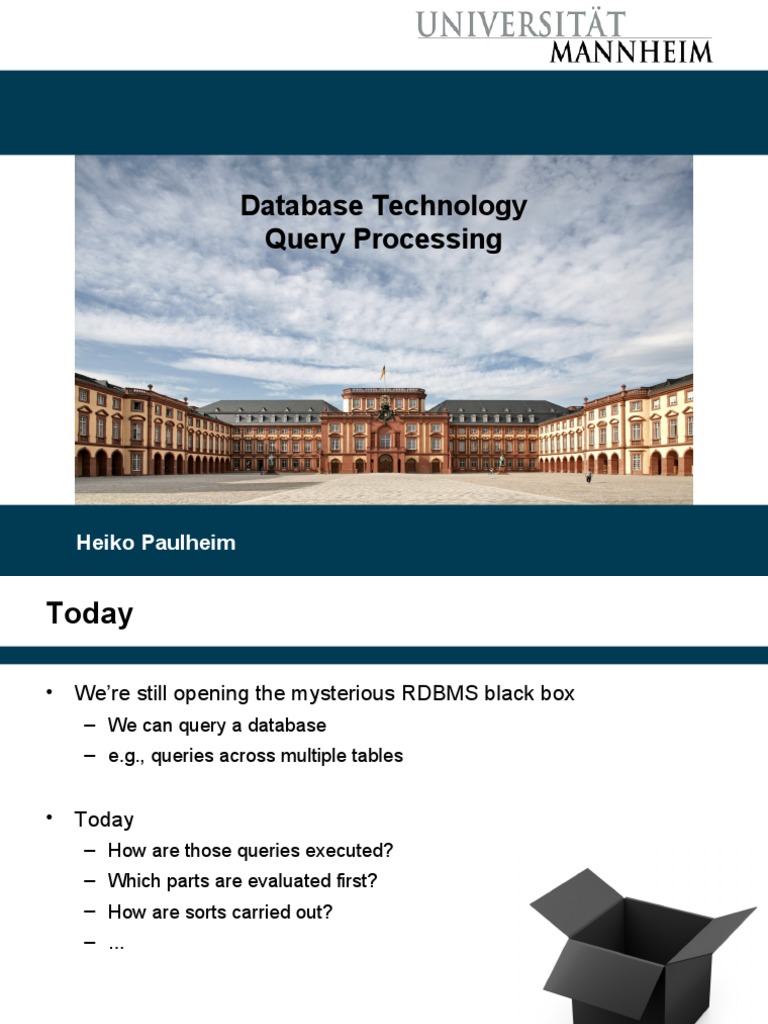 Database Technology Query Processing: Heiko Paulheim | PDF | Database Index | Relational Database