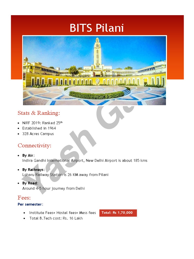 BITS Pilani | PDF