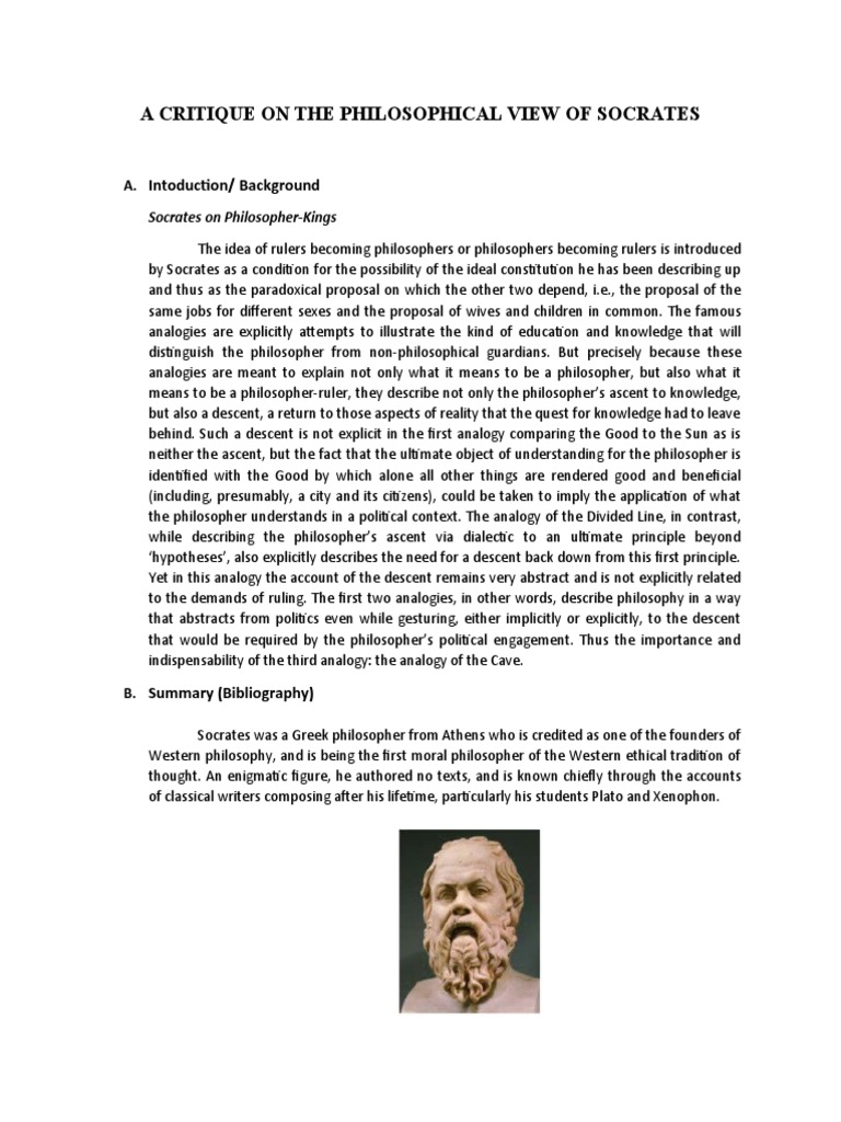 A Critique On The Philosophical View of Socrates | PDF | Socrates ...