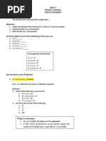 Grade 9 Math Unit 2 Notes | PDF | Exponentiation | Multiplication