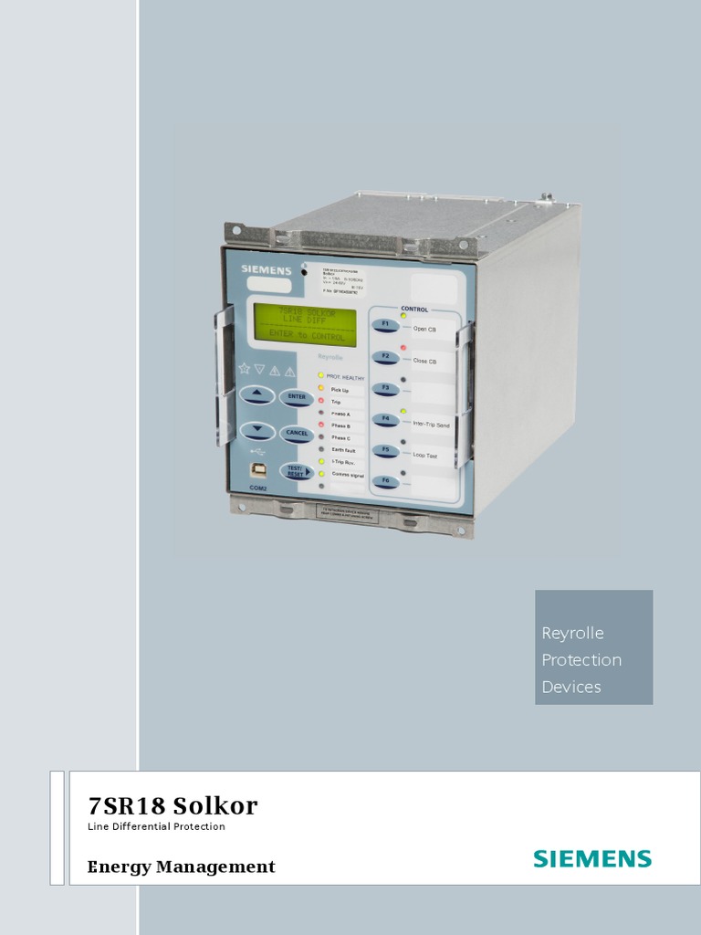 7SR18 Solkor Catalogue Sheet | PDF | Relay | Alternating Current