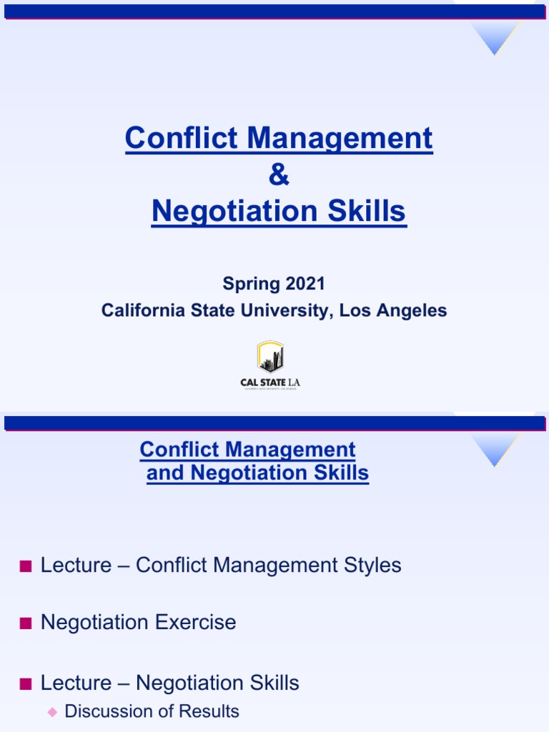 Conflict & Negotiation for Students | PDF | Negotiation | Value (Ethics)