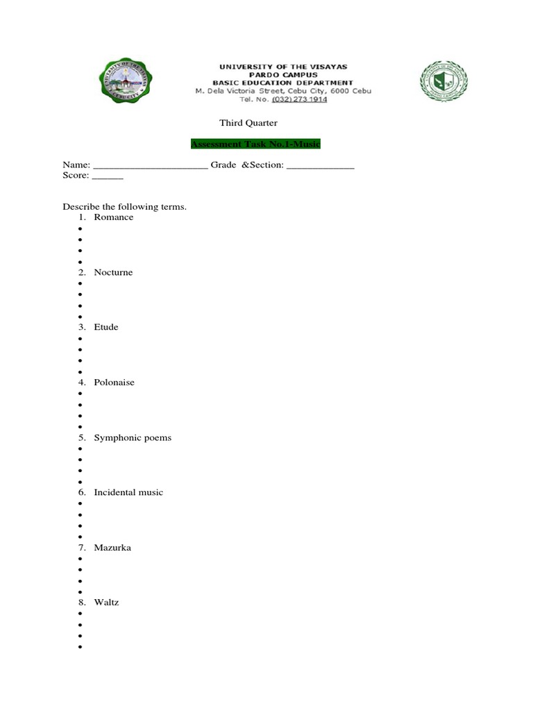 Mapeh 9 Worksheets (3rd Quarter) | PDF | First Aid | Performing Arts