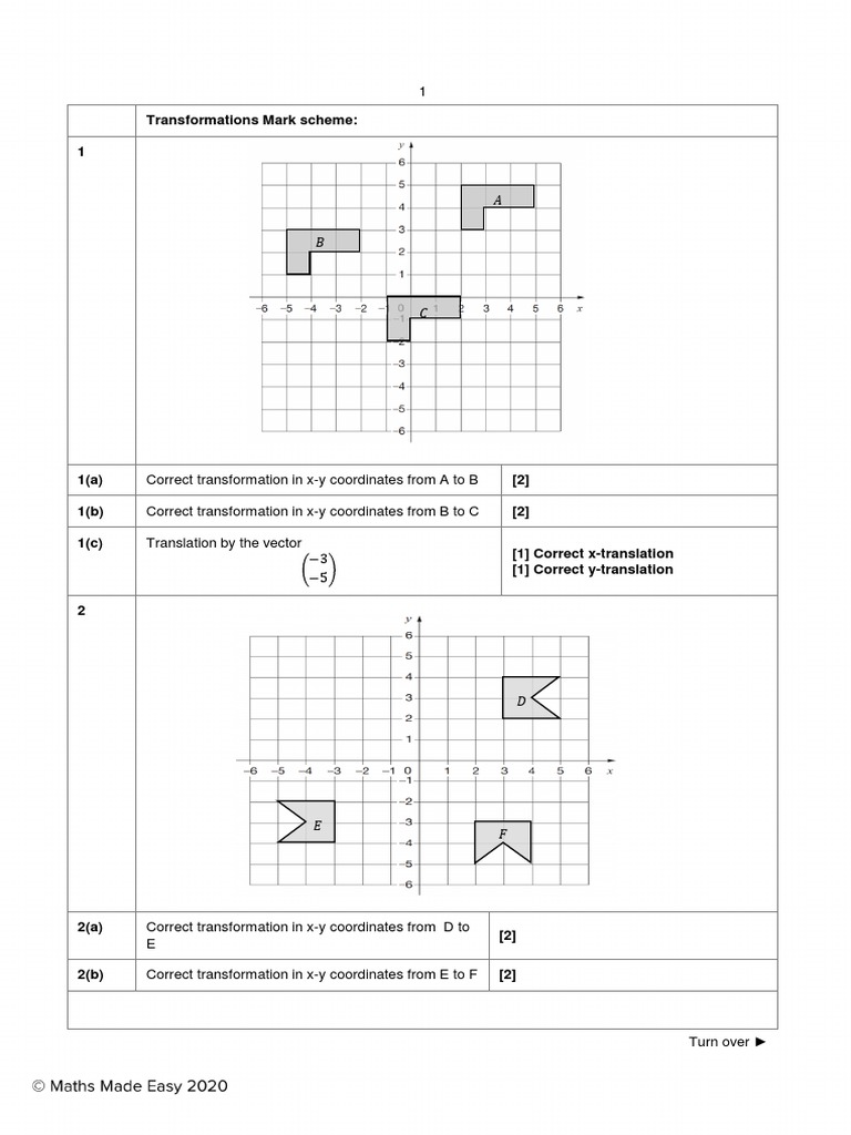 Transformations Answers MME | PDF | Geometry | Theoretical Physics
