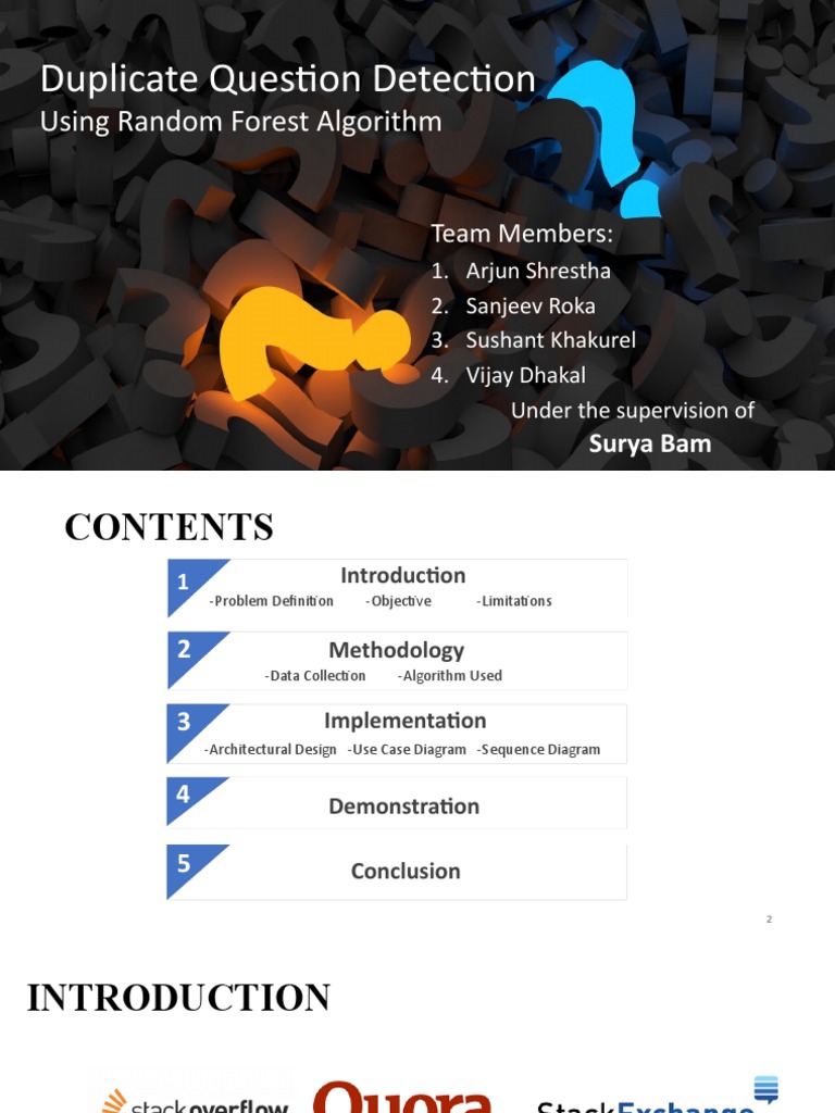 Duplicate Question Detection: Using Random Forest Algorithm | PDF ...