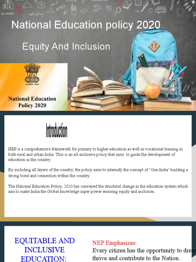 NEP Equity and Inclusion | PDF | Inclusion (Education) | Learning