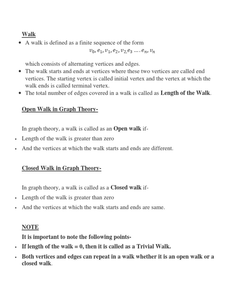 Understanding Walks in Graph Theory | PDF | Vertex (Graph Theory ...