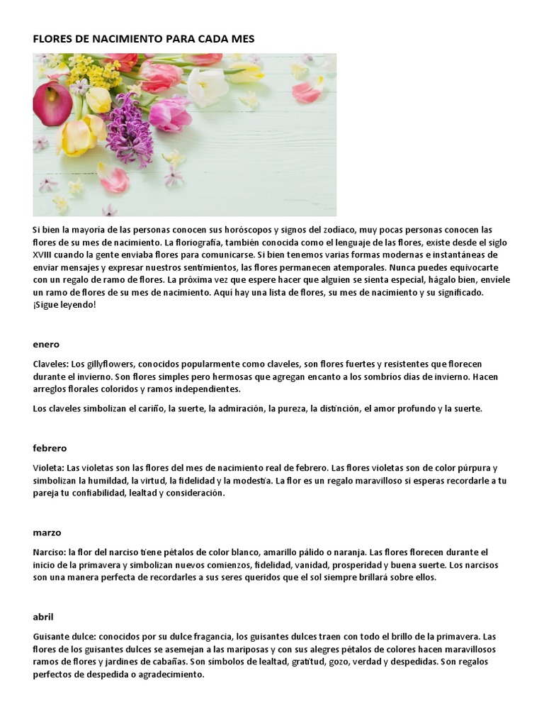 Las flores del mes: Una guía de las flores simbólicas para cada mes del ...